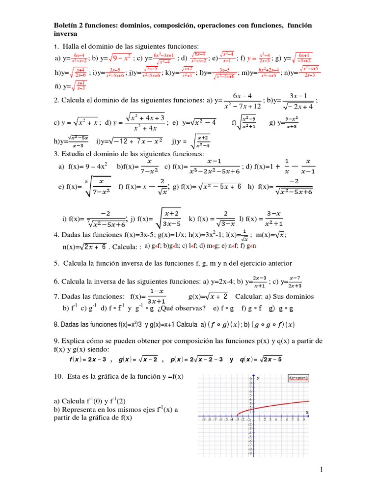 Bolet N 2 Funciones Con Soluci n1525890370550 | PDF