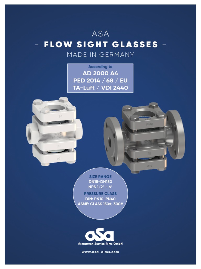 Sight Glass Flyer - ASA - EN - 20230120 | PDF | Screw | Industrial Processes