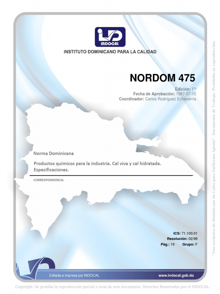 Nordom 475 | PDF | Valoración | Química