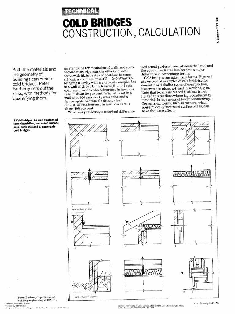 Cold Bridges. Construction, Calculation | PDF