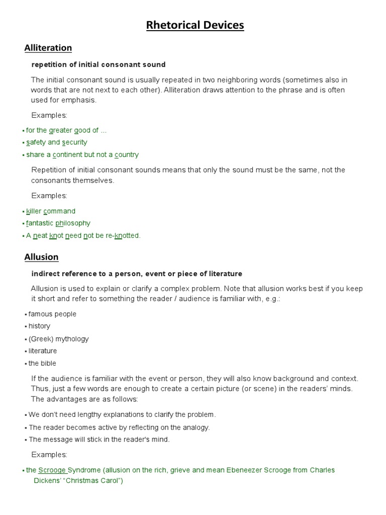 Rhetorical Devices For Speeches - MR Joe | PDF | Narration