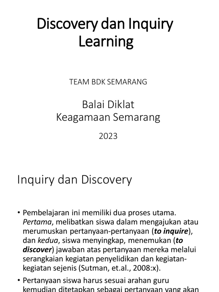 Model Pembelajaran Inquiry Dan Discovery | PDF