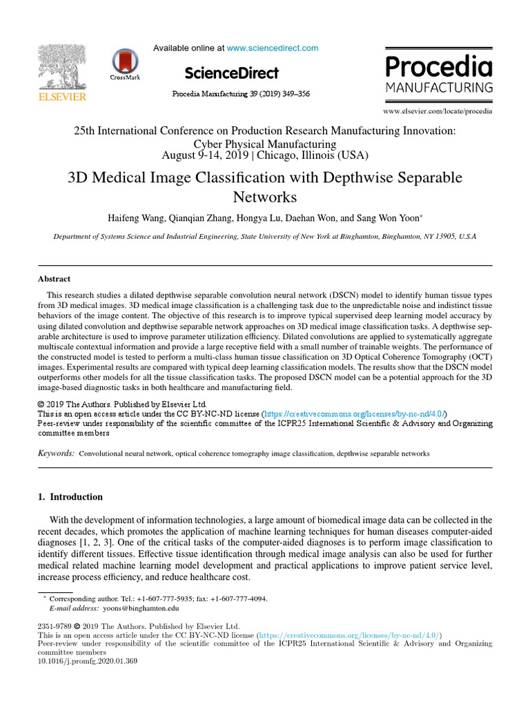 3D Medical Image Classification With Depthwise Separable Networks | PDF ...