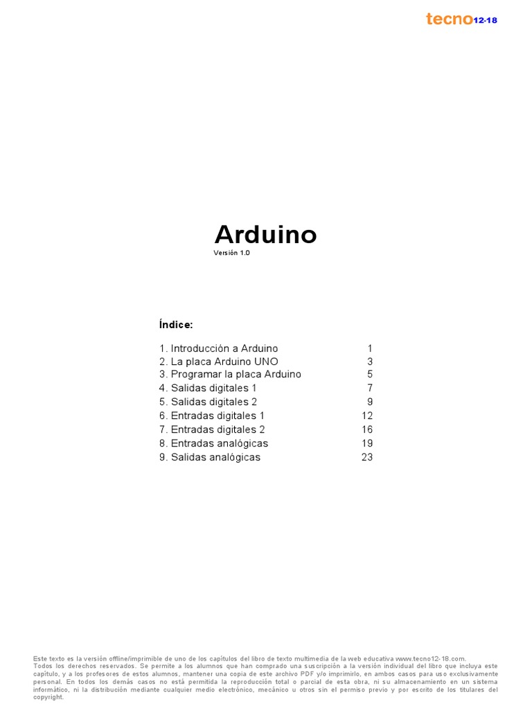 Arduino: Índice | PDF | Arduino | Internet de las Cosas