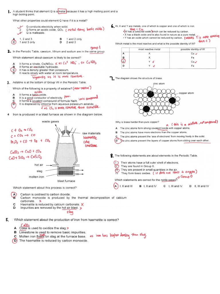Metal:Periodic Table Exercise | PDF