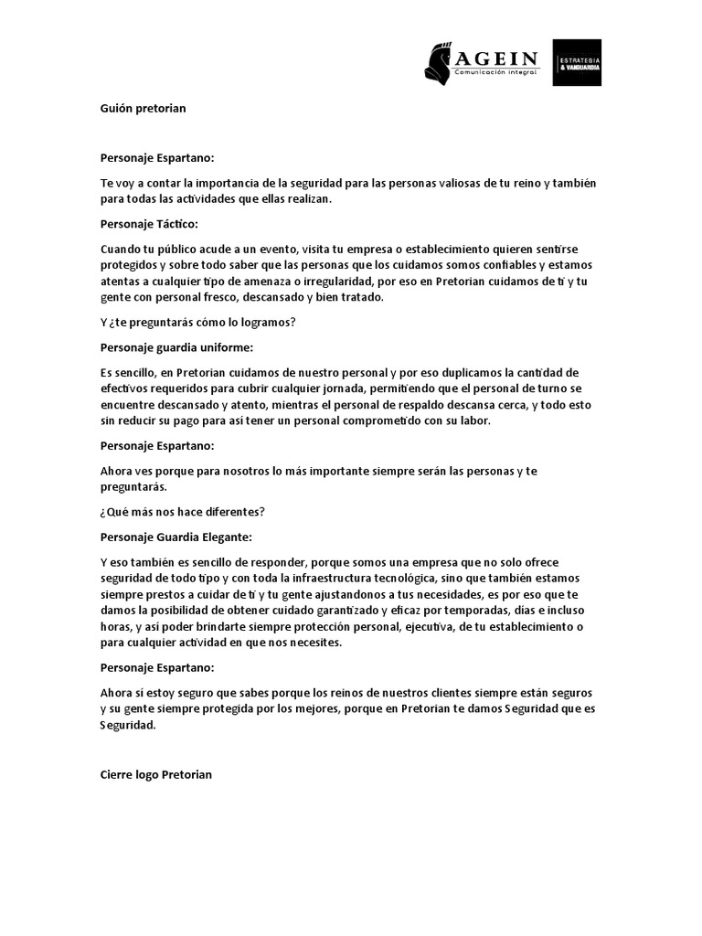 Guion Pretorian General | PDF