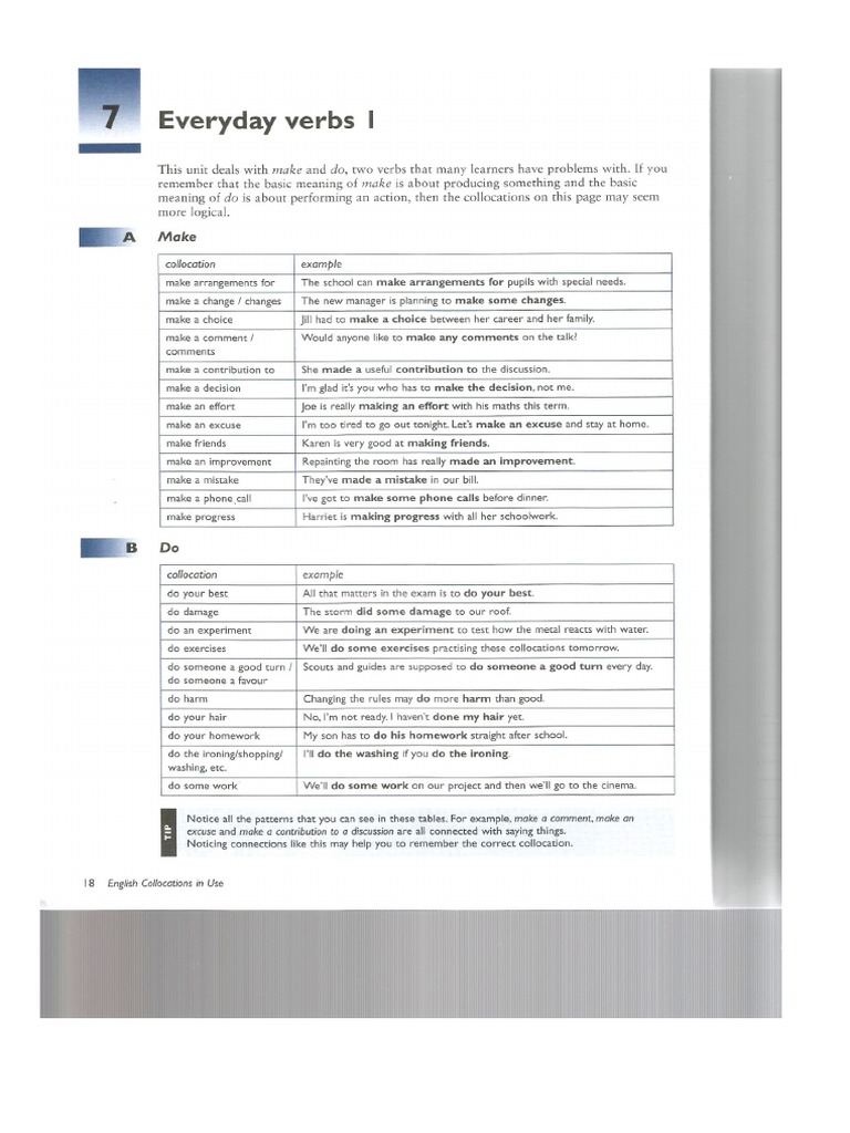 Unit 7 Everyday Verbs 1 | PDF