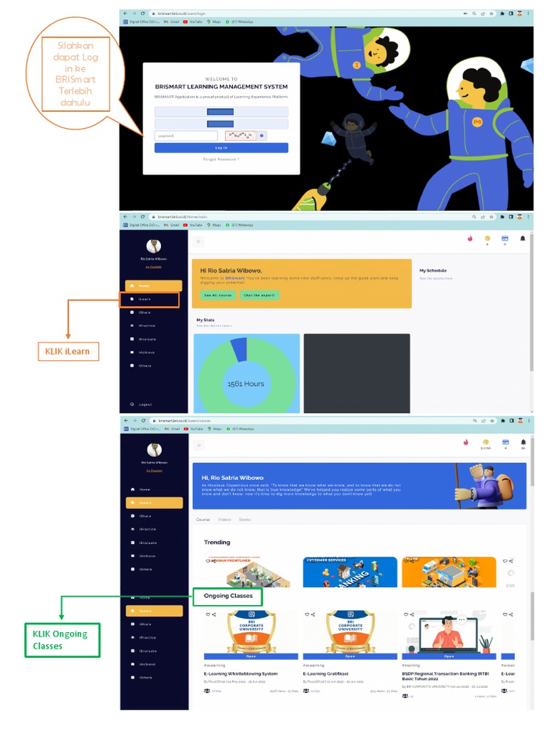 Cara Login dan Akses Kelas BRISmart | PDF