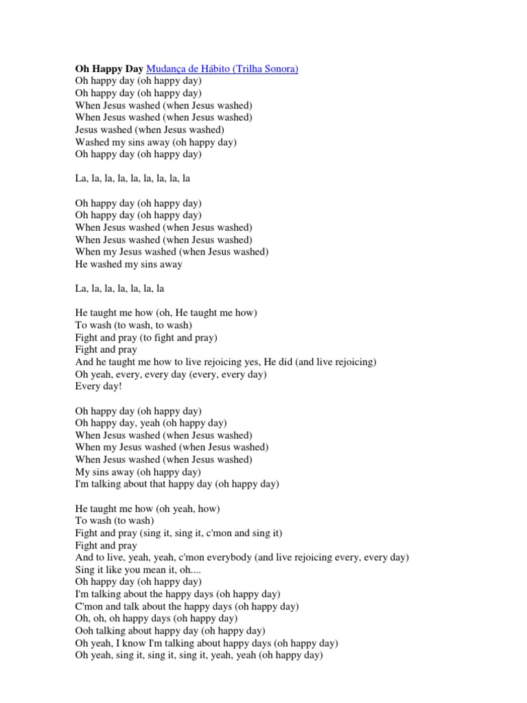 Oh Happy Day Lyrics and Translation | PDF