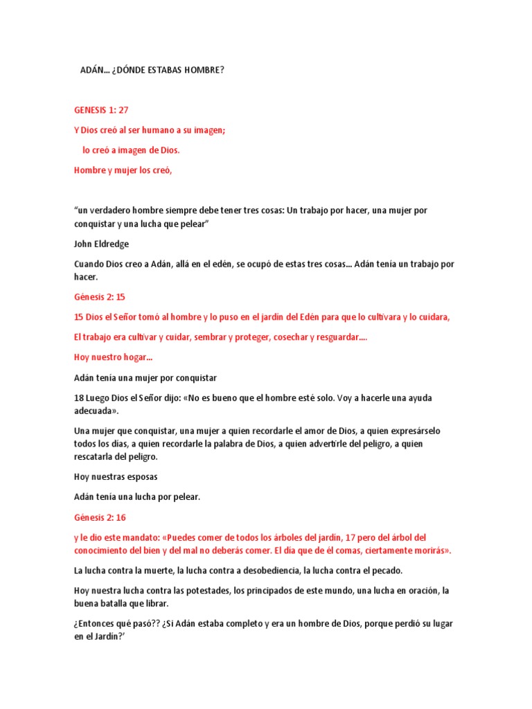 ADÁN | PDF | Adán | Oración