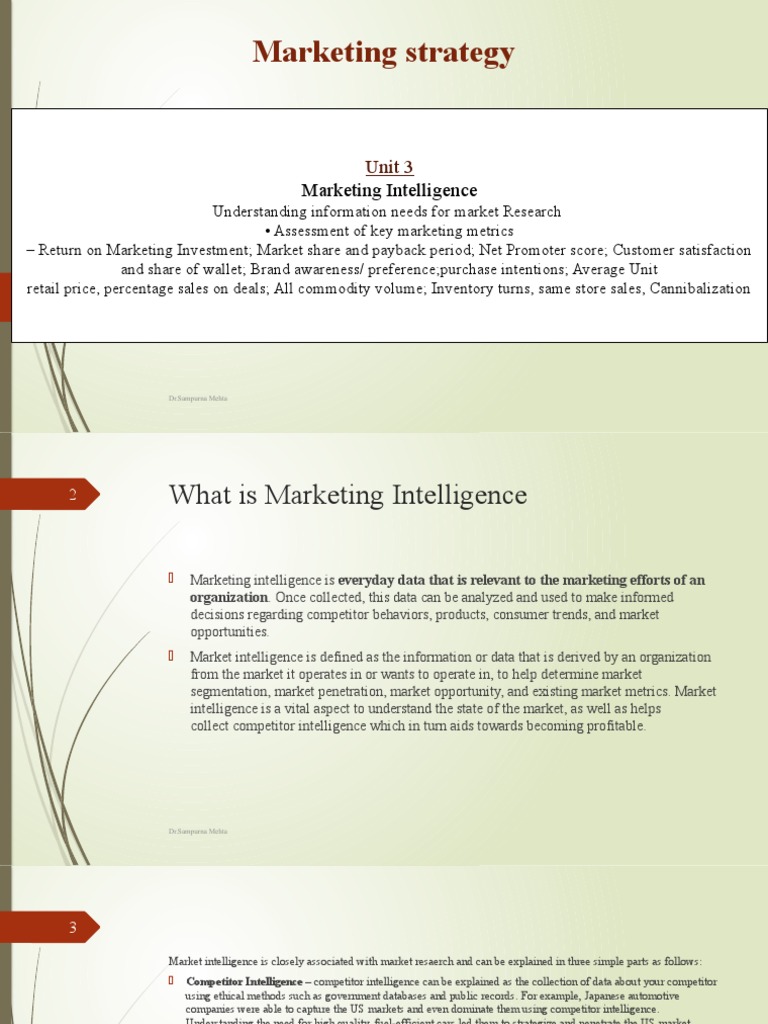 Marketing Intelligence: Key Metrics & Strategies | PDF | Marketing ...