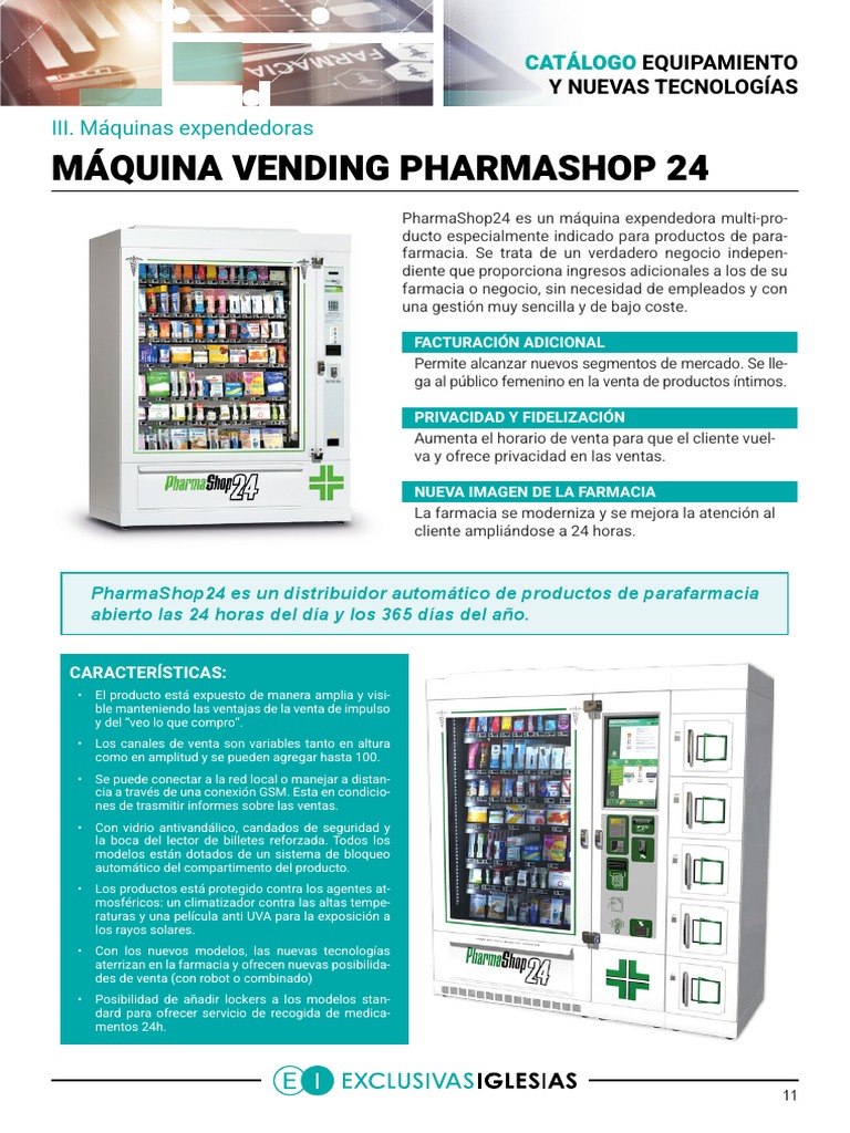 Ficha Tecnica MAQ VENDING PHARMASHOP24 - Exclusivas Iglesias - ES | PDF ...