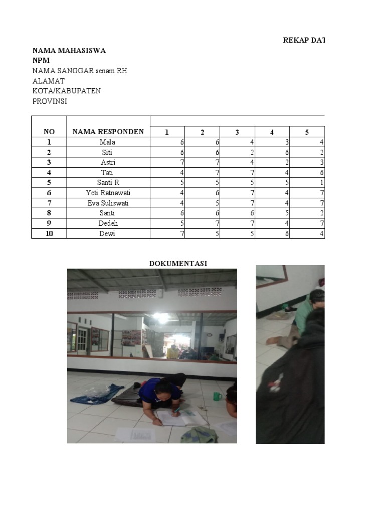 Data Angket Skala Motivasi Olahraga | PDF