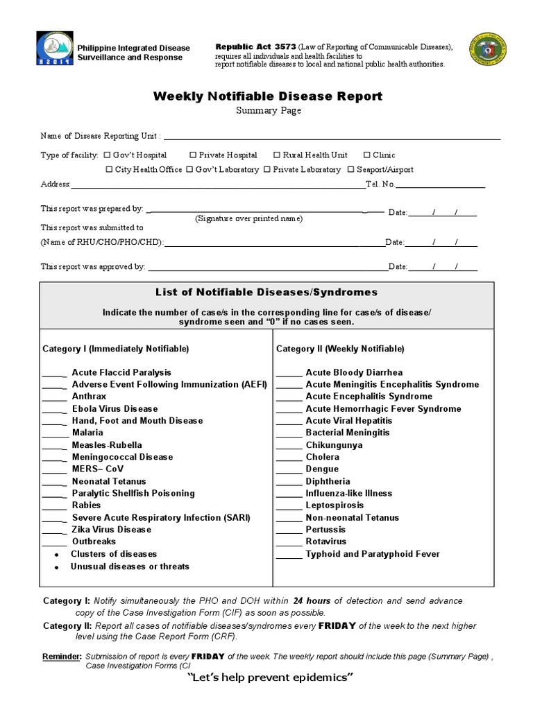 Zero Reporting Template | PDF | Infection | Virus
