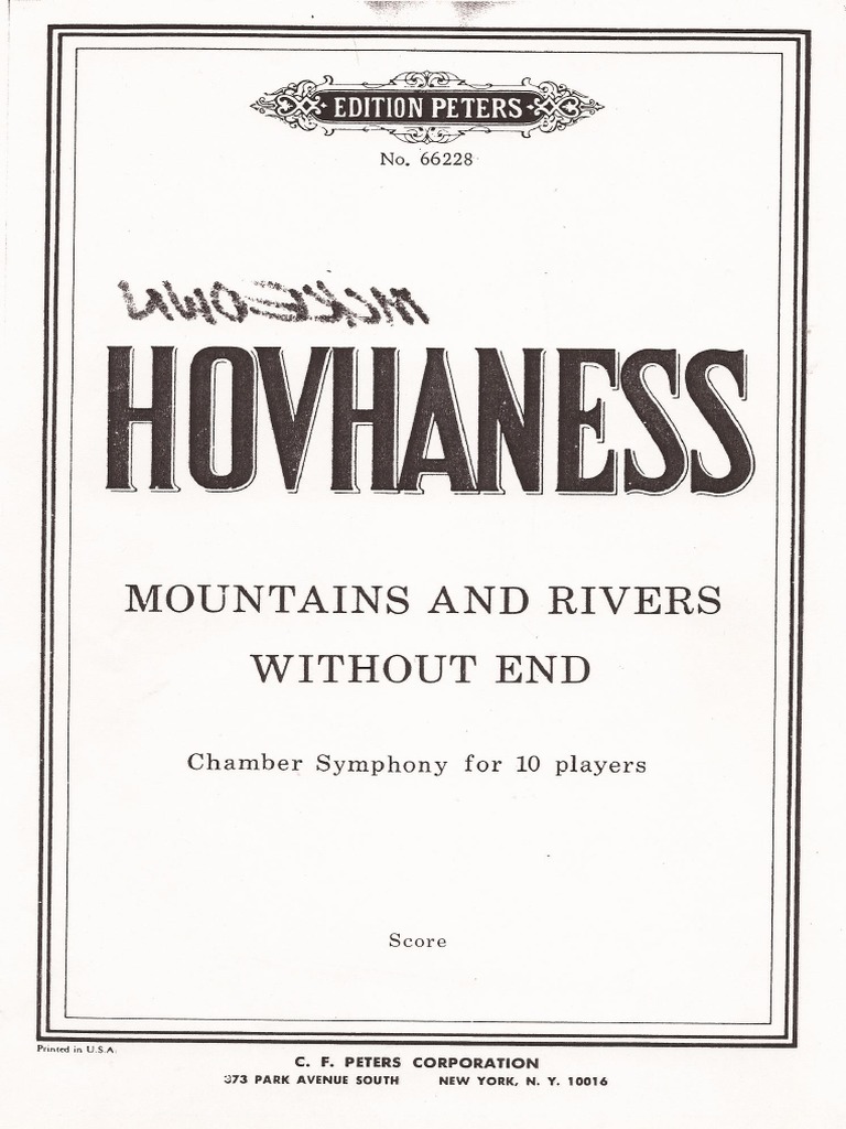Alan Hovhaness - Mountains and Rivers Without End Op. 225 (Score) | PDF