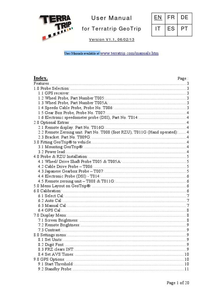 Terratrip GeoTrip Instructions V1 EN | PDF | Screw | Manufactured Goods