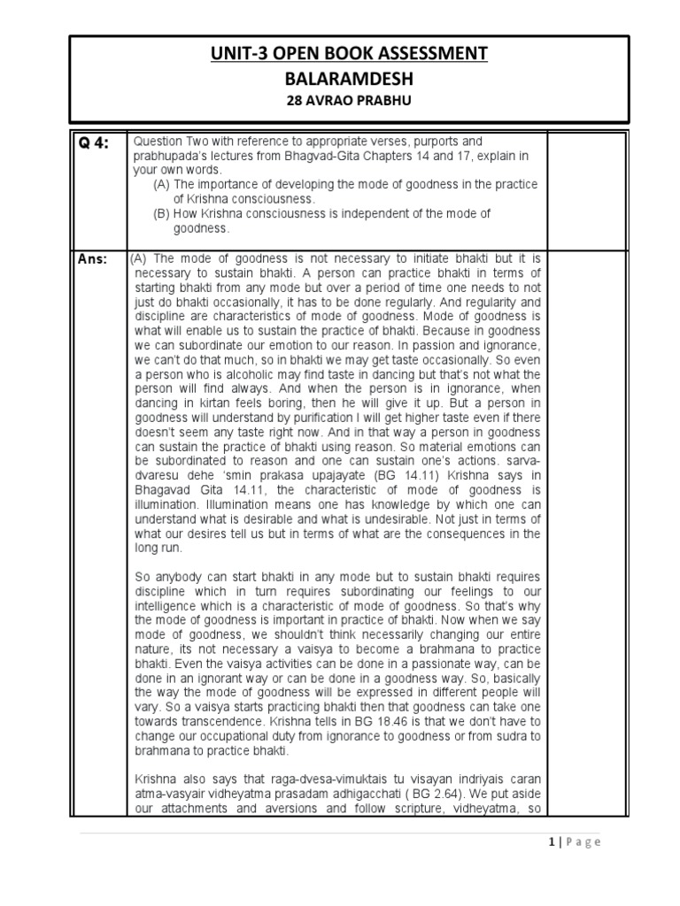 28 AVRAO Prabhu - Unit 3 - Bhakti Sastri Open Book Assessment - 1st ...