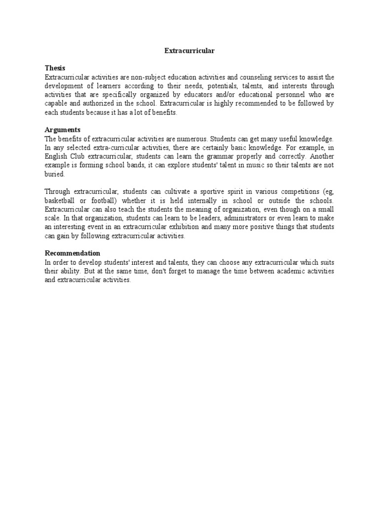 TEKS Extracurricular | PDF | Business | Self-Improvement
