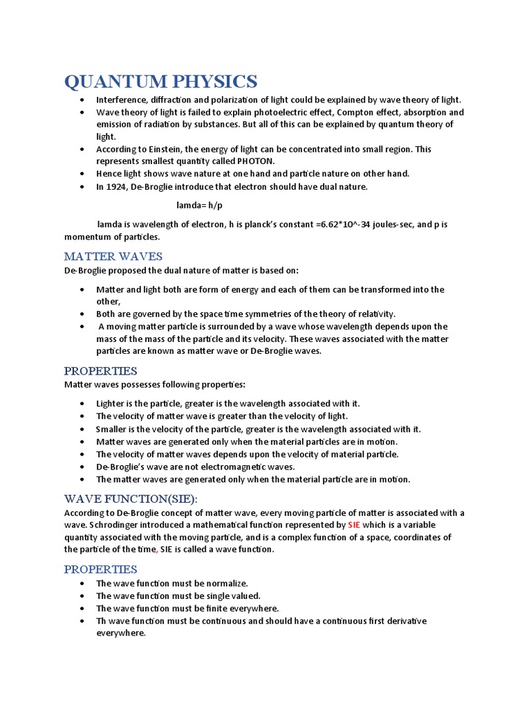 Quantum Physics | PDF | Waves | Light