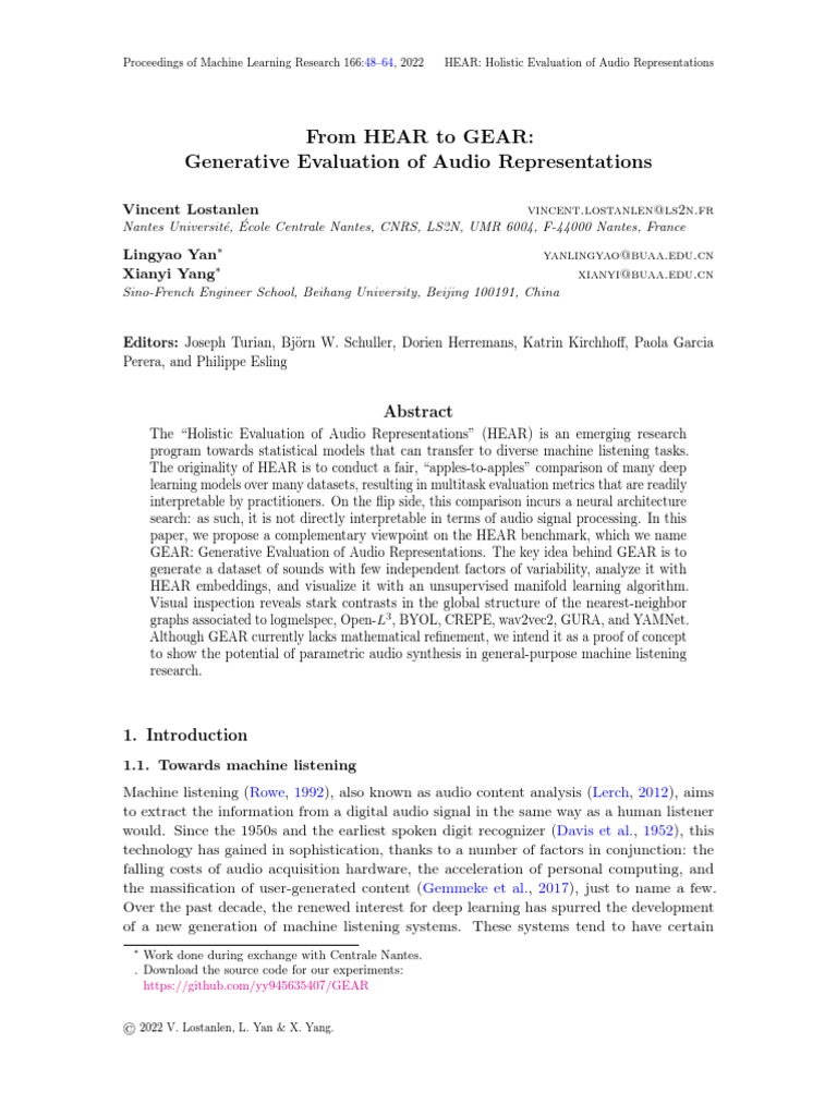 Generative Evaluation of Audio Representations | PDF | Eigenvalues And Eigenvectors | Deep Learning