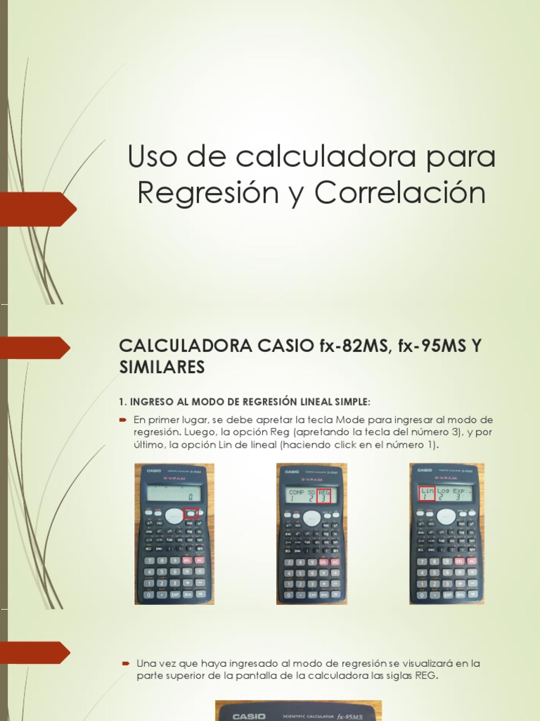 Uso de Calculadora para Regresión y Correlación | PDF | Regresión ...