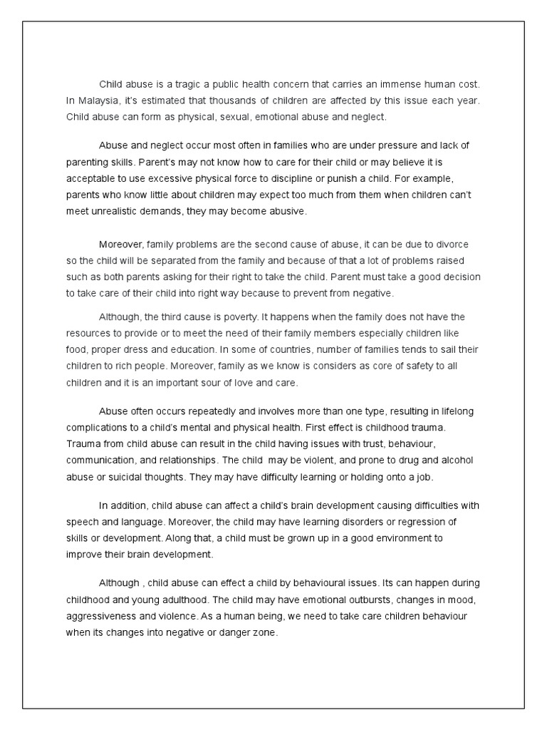 Child Abuse Assignment | PDF | Child Abuse | Family