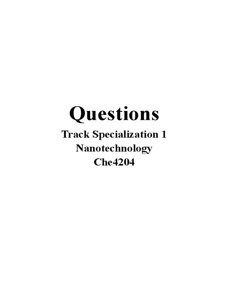Updated Questions And Answers 04 Pdf Nanoparticle Nanotechnology 