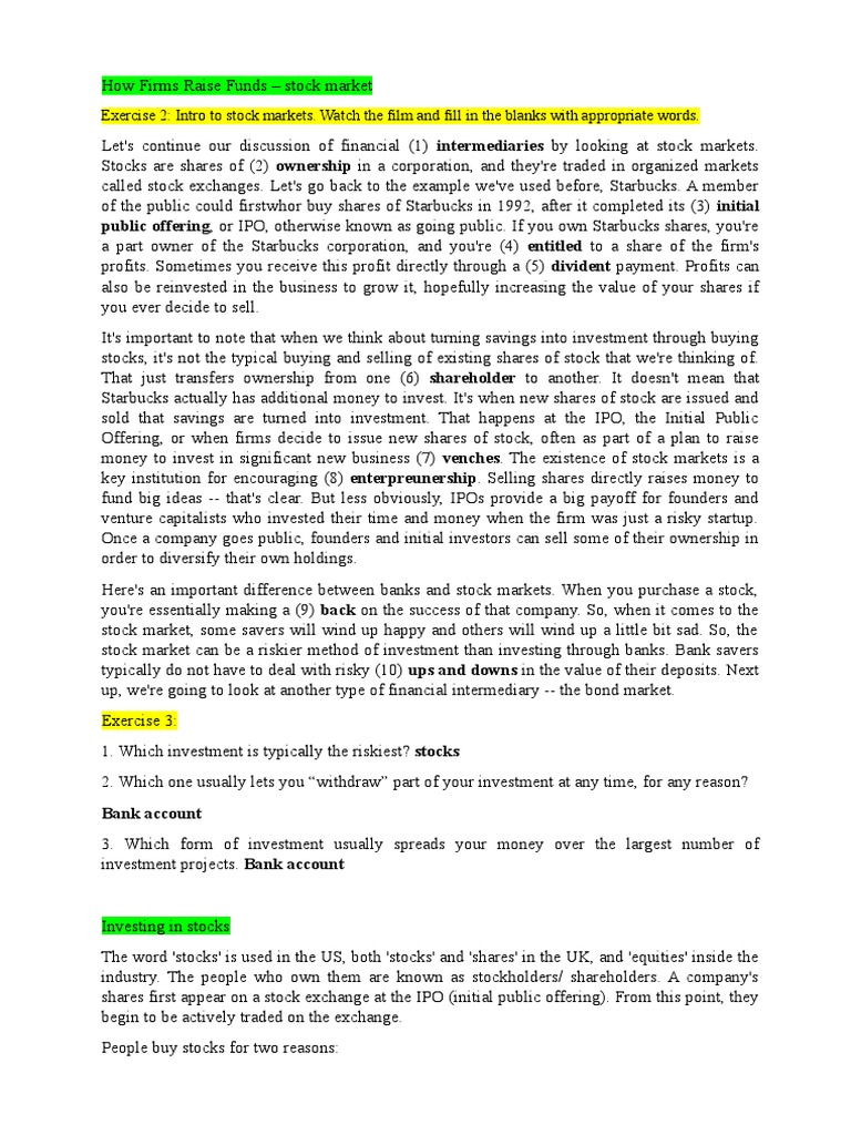 Understanding Stock Market Basics | PDF | Business