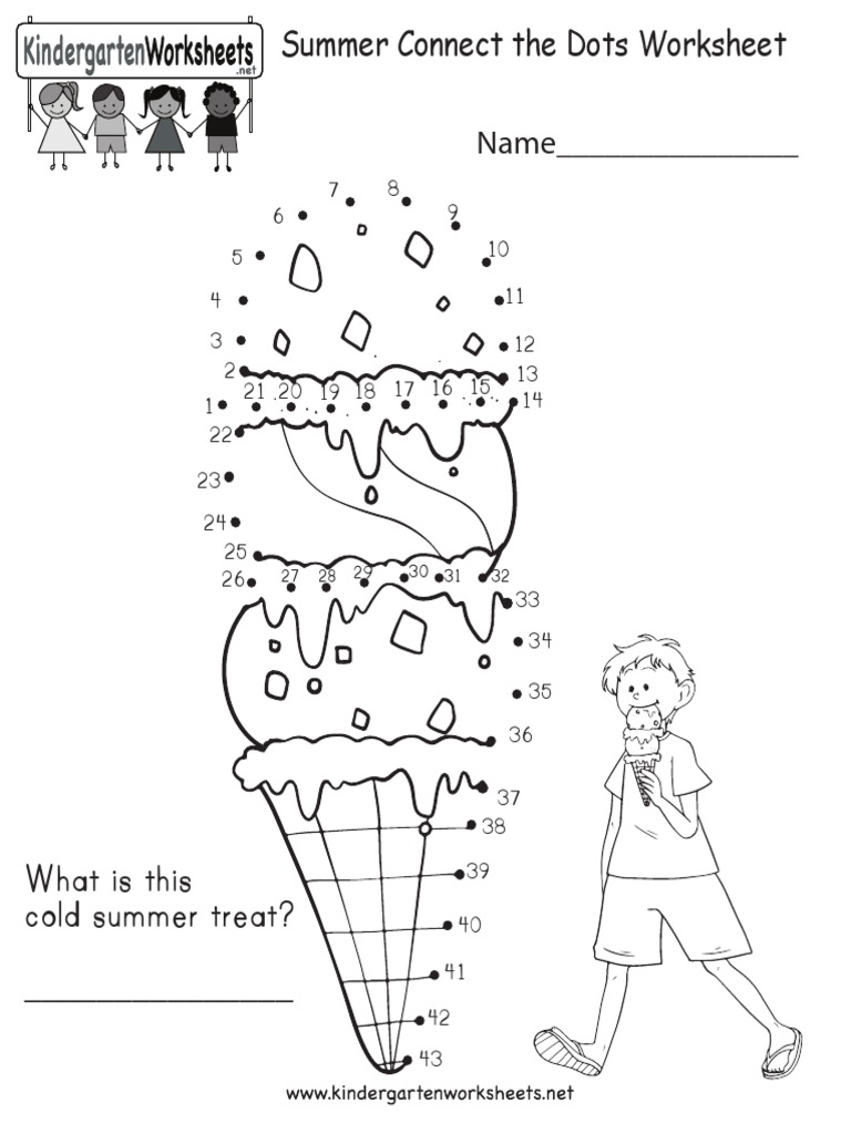 Summer Connect The Dots Worksheet | PDF