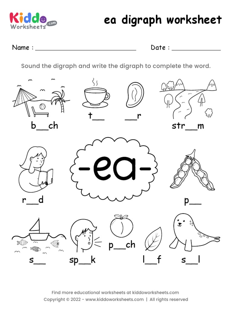 Ea Digraph Worksheet | PDF