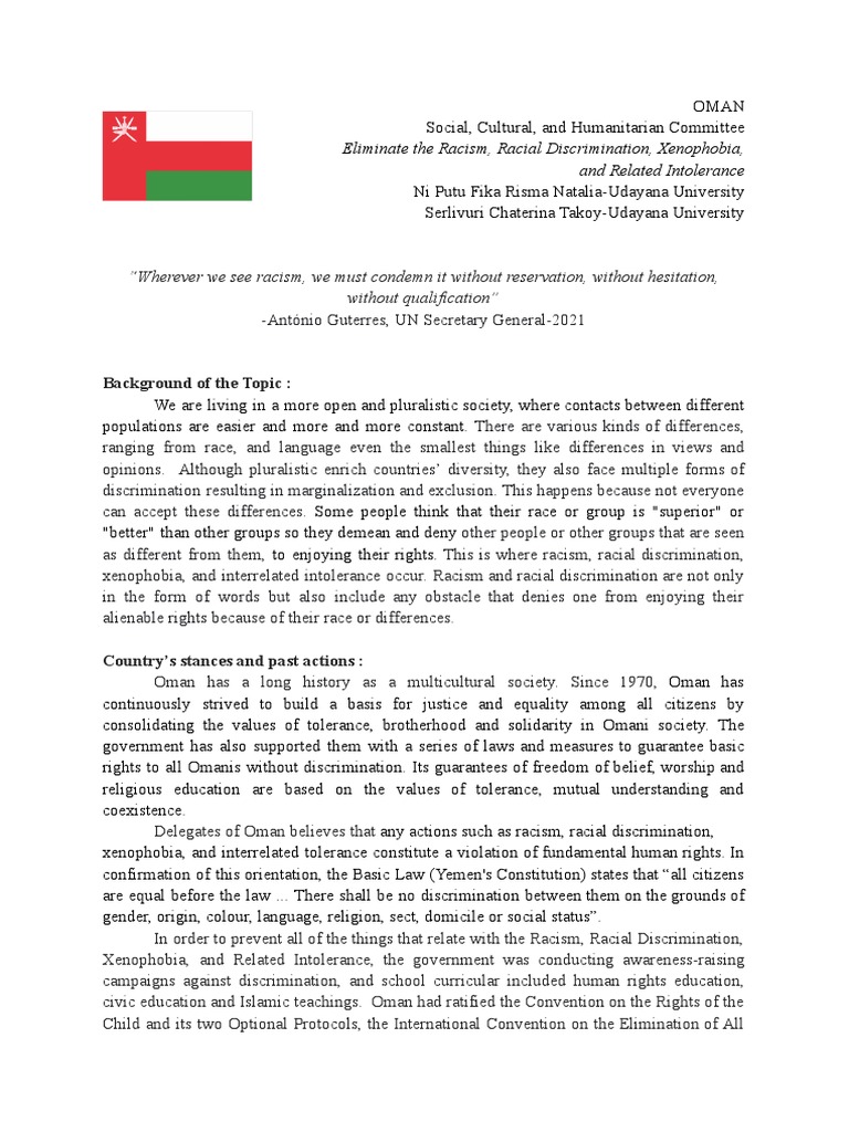 Position Paper OMAN | PDF | International Labour Organization ...