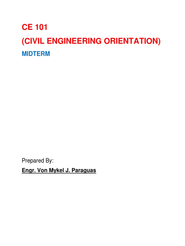 Ce 101 Notes Midterm | PDF | Surveying | Civil Engineering