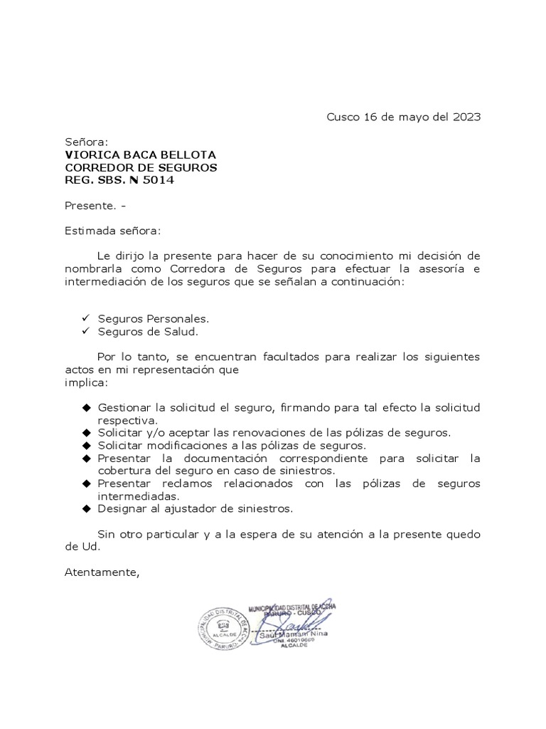 Nuevo Modelo Carta de Nombramiento Vio | PDF