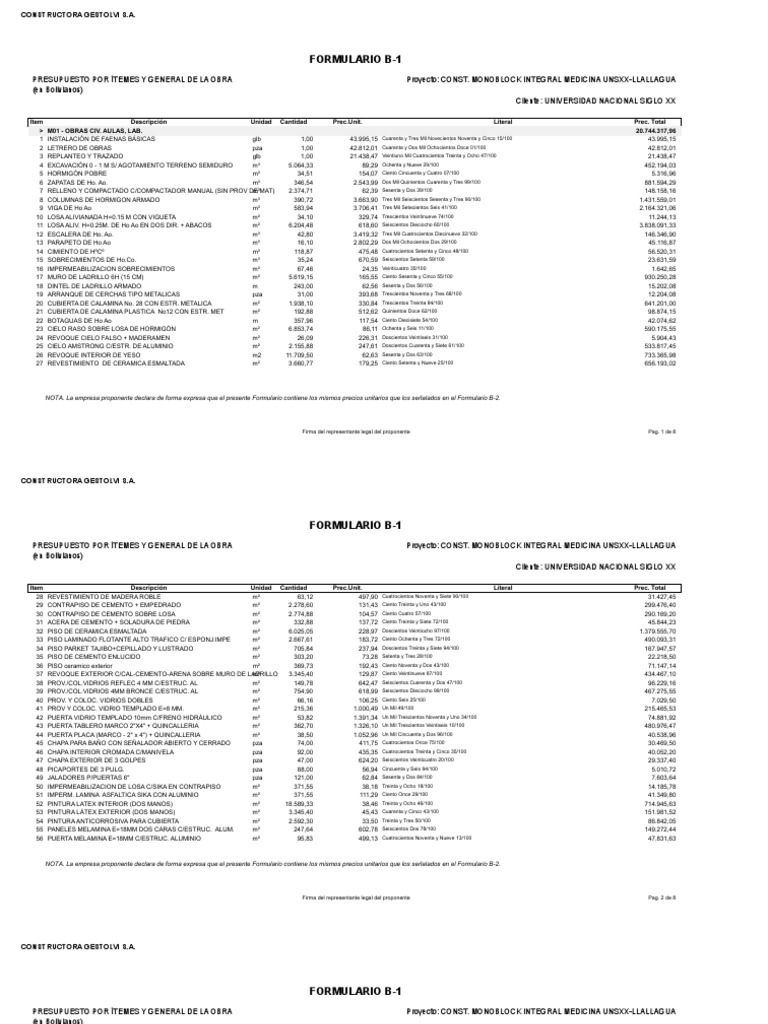 Formulario b1 Pgo Llallagua | PDF | Diseño arquitectonico | Arquitectura