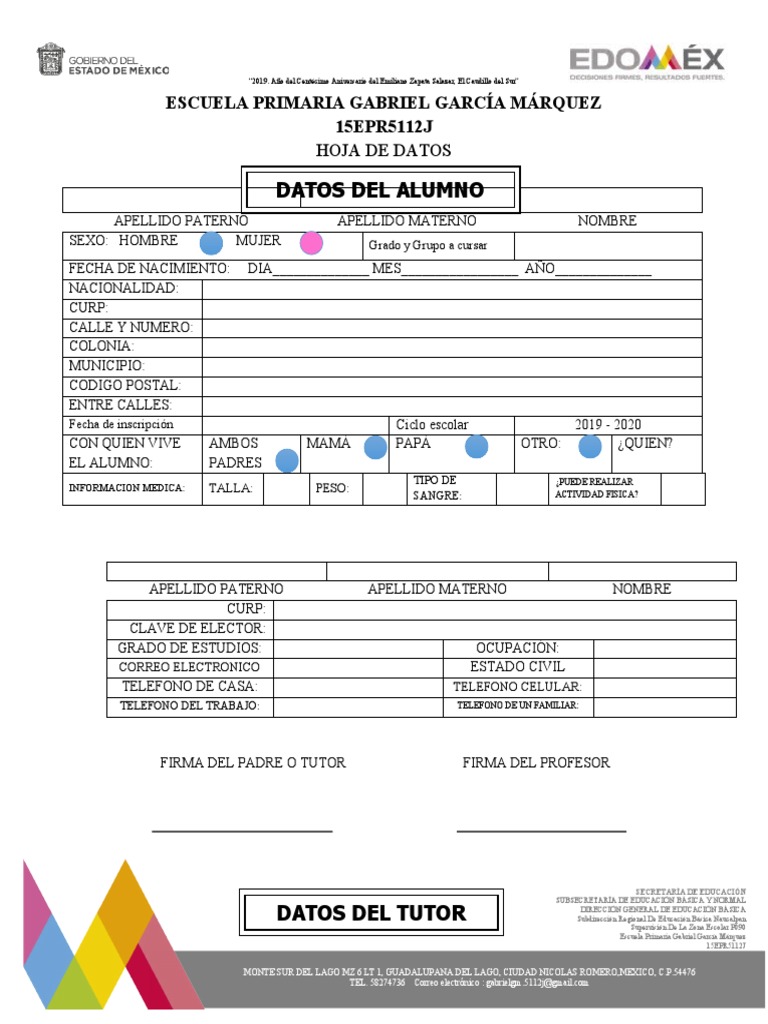 Hoja de Inscripción DEL ALUMNO | PDF