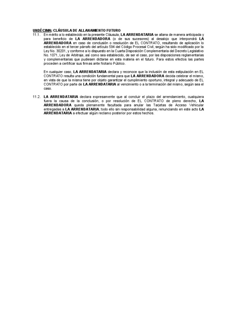 Clausula de Allanamiento Futuro | PDF