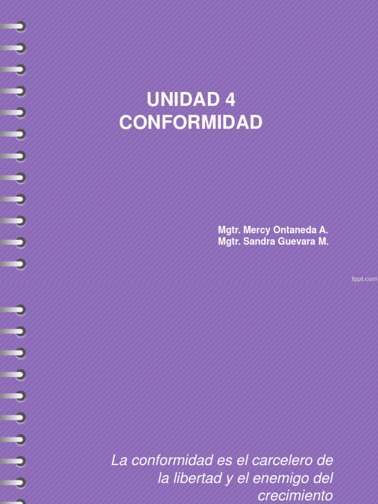 UNIDAD 5 Conformidad | PDF | Conformidad | Psicología Social