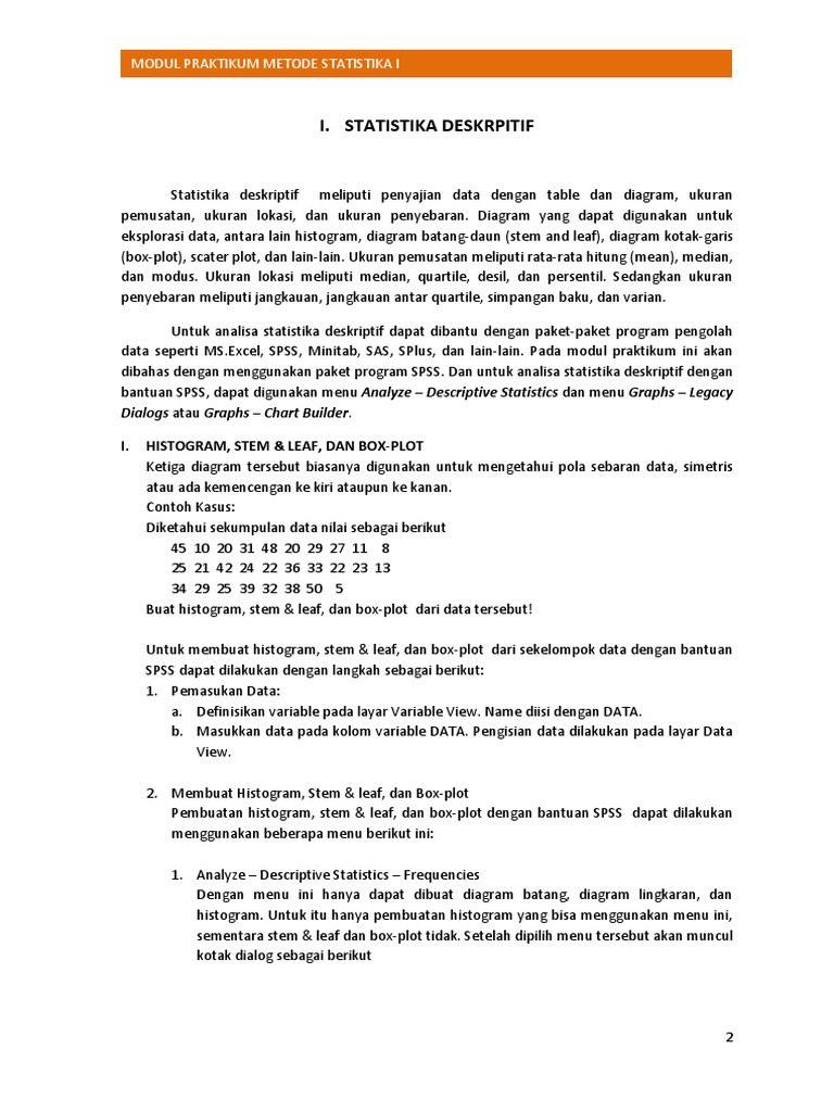 Modul Acara 1 Statistika Deskrptif | PDF | Metode & Bahan Ajar | Komputer