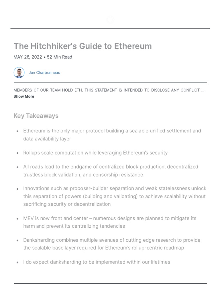 The Hitchhiker's Guide To Ethereum - Delphi Digital | PDF | Computer Science | Computing