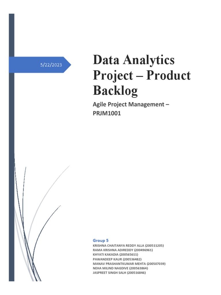 Data Analysis Project Product Backlog | PDF | Data Analysis | Data Management