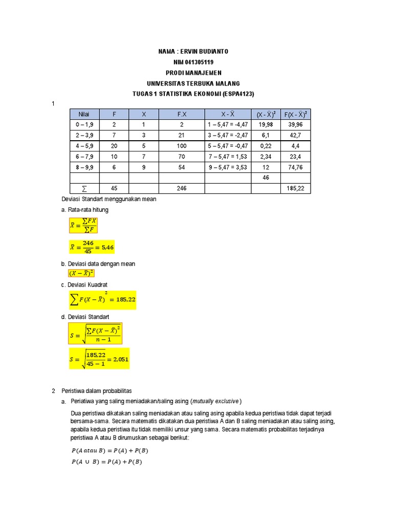 Tugas 2 Statistik Done | PDF