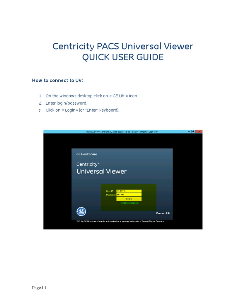 Centricity PACS Universal Viewer Guide | PDF | Icon (Computing) | Menu ...