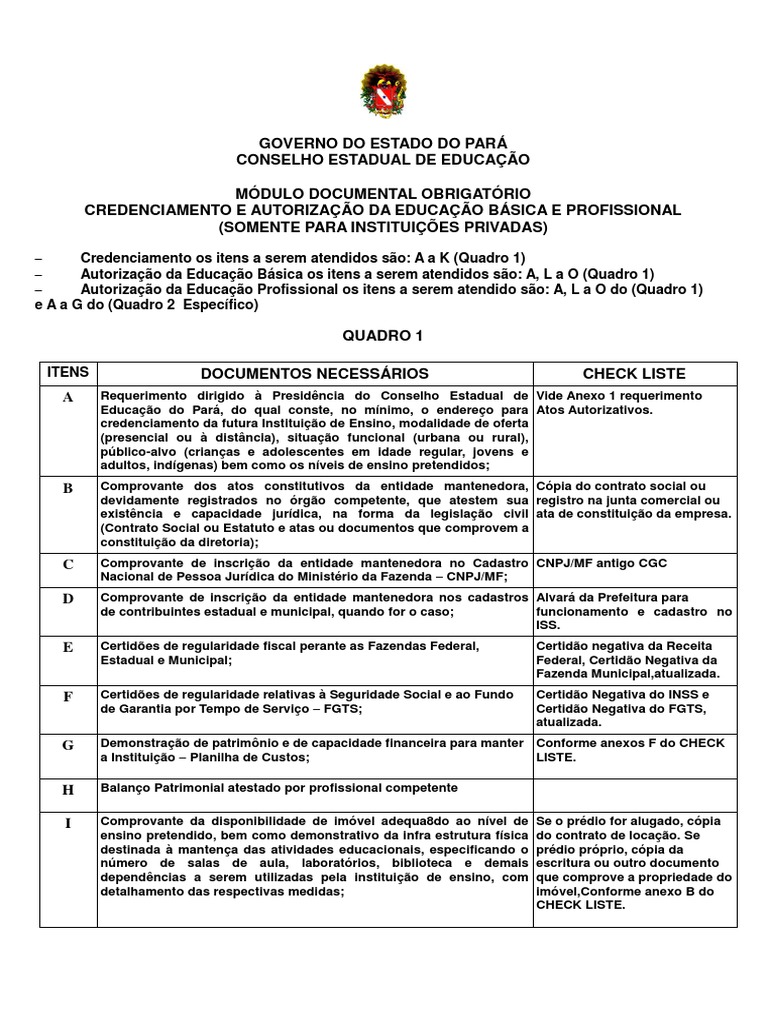 12 Resolução Cee Nº 485 De 15 12 2009 Anexo Credenciamento E