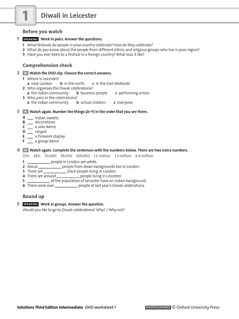 Solutions 3e Intermediate TRD DVD Worksheets | PDF | Cricket | The Ashes