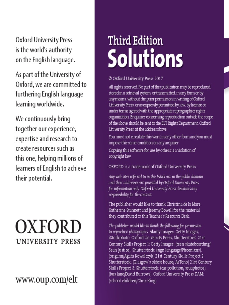 Solutions 3e Intermediate TRD Booklet | PDF | Linguistics | Cognitive ...