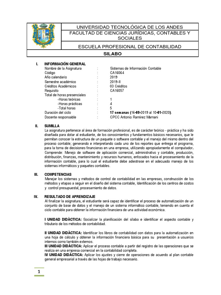 Vi Ciclo Ca16064 Sistema de Informacion Contable | PDF | Contabilidad | Software de la aplicacion