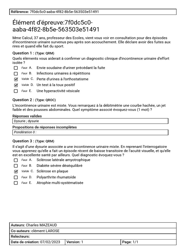 MDP 1 Urologie | PDF