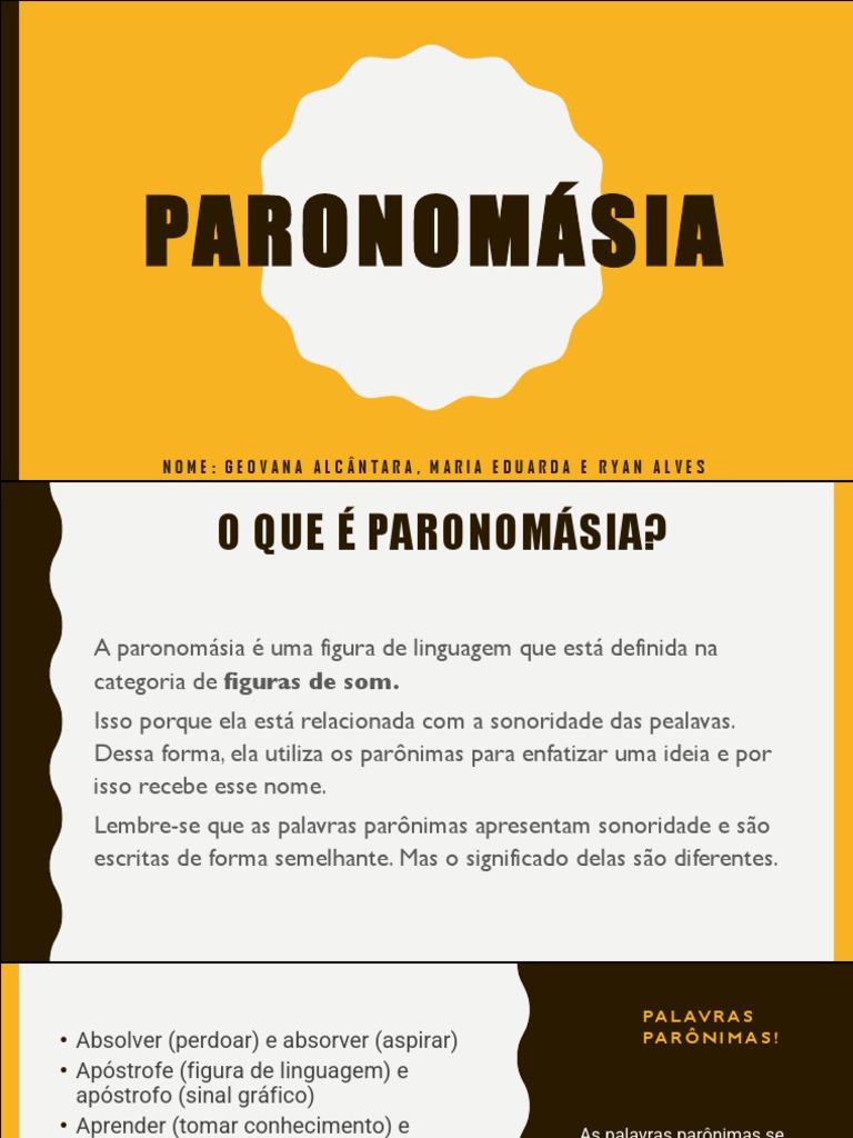 Trabalho Paronomásia-Português | PDF