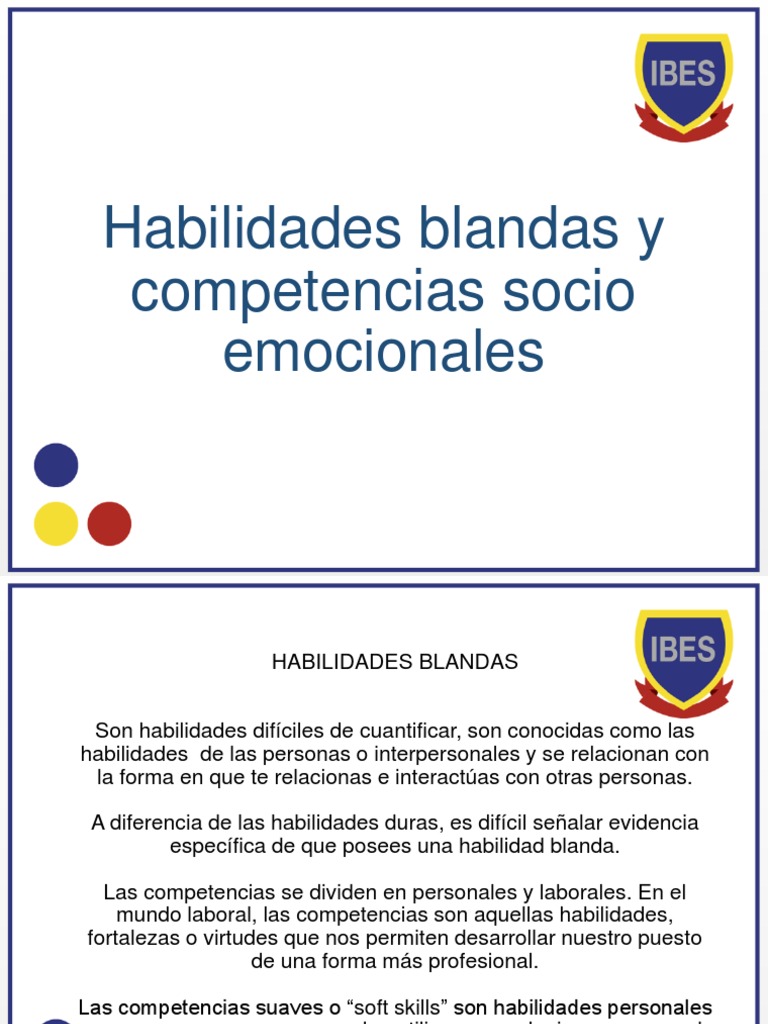 Habilidades Blandas y Competencias Socio Emocionales 1 | PDF