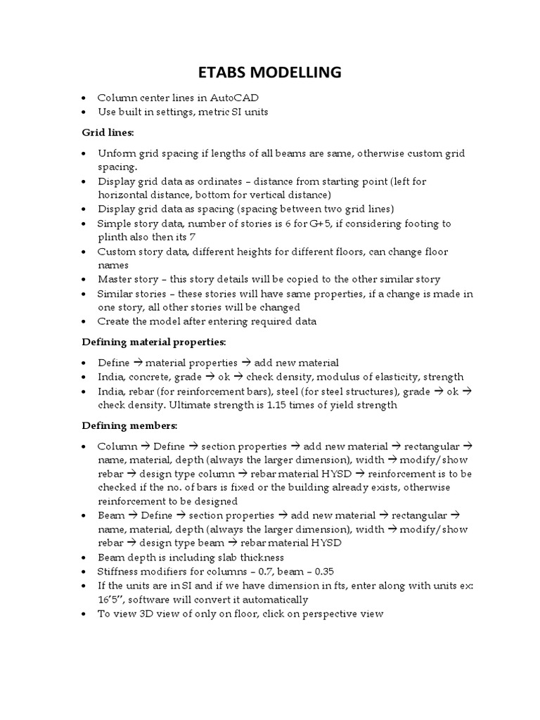 Etabs Notes Pdf Beam Structure Building Engineering